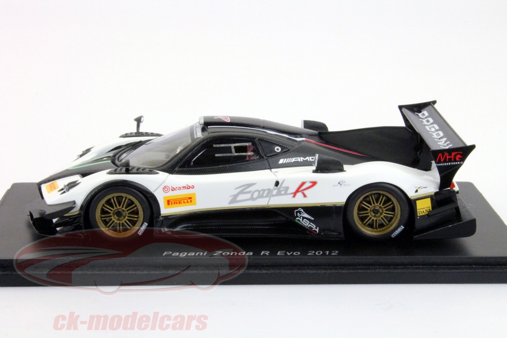 Spark 1:43 Pagani Zonda R Evo built in 2012 white / black S3562 model ...