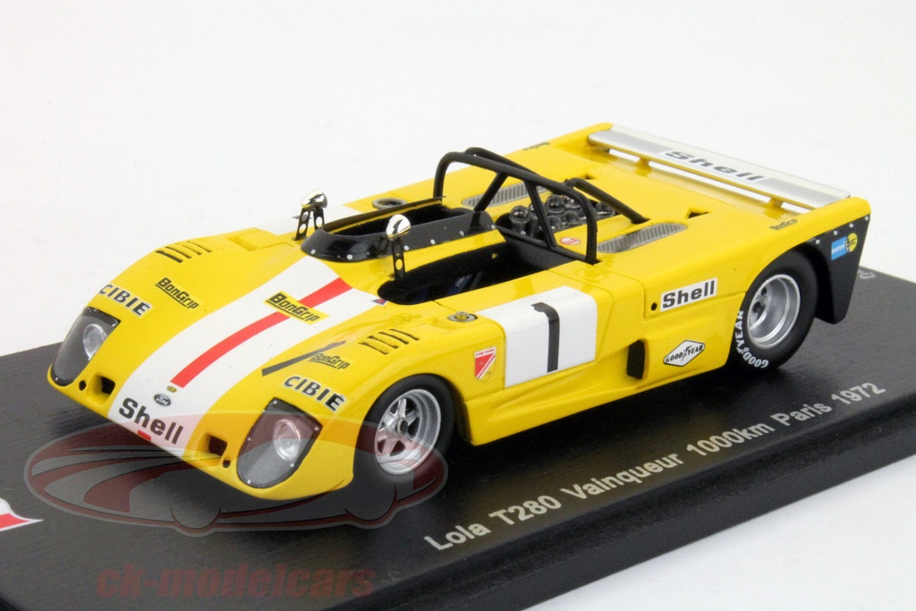 Spark 1:43 Lola T280 #1 Winner 1000Km Paris 1972 G. Larousse, J.P. Beltoise SF033 model car ...