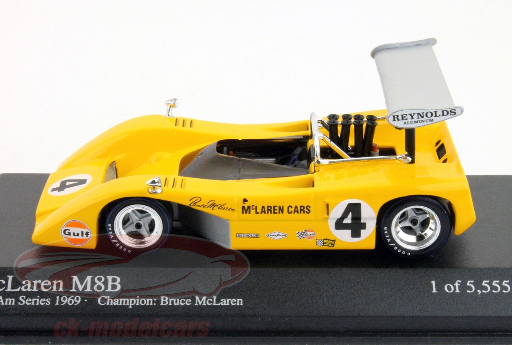 Minichamps 1:43 McLaren M8B #4 Winner Can Am Series McLaren Brcue 1969 530694304 model car ...