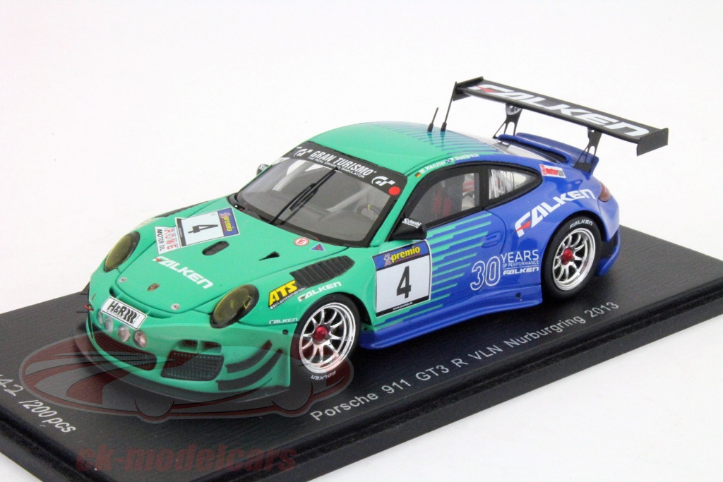 Spark 1:43 Porsche 911 (997) GT3 R Bodykit #4 Falken VLN Nürburgring ...