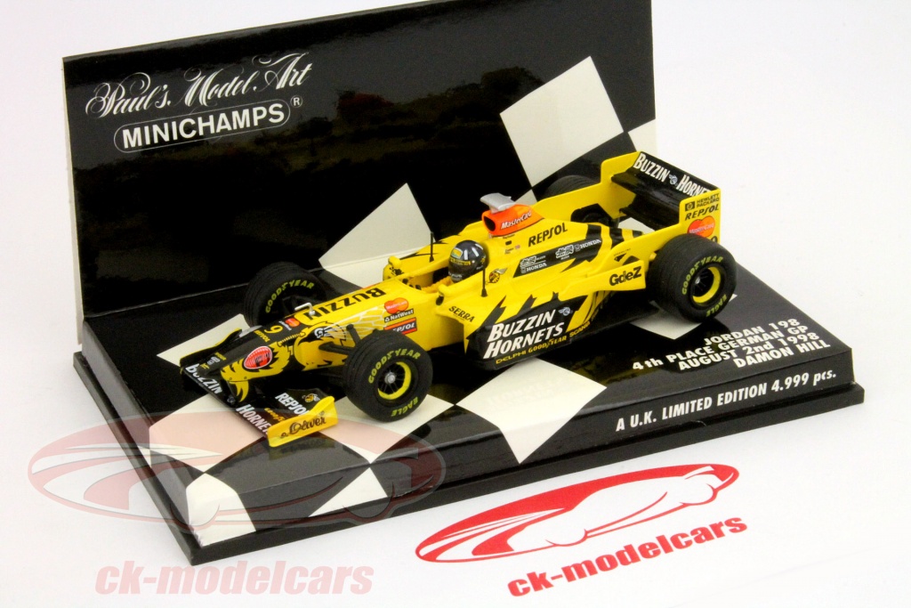 Minichamps 1:43 Damon Hill Jordan 198 #9 4. Space GP Germany Formula 1 ...