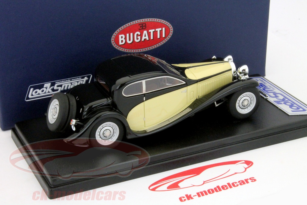 LookSmart 1:43 Bugatti Type 50T Año 1930 negro / beige LS416C modelo ...