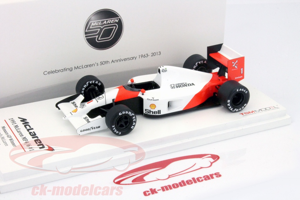 True Scale 1:43 Ayrton Senna McLaren MP4/6 #1 当選者 GP Monaco 式 1 1991 TSM134324 モデル 車 TSM134324 ...