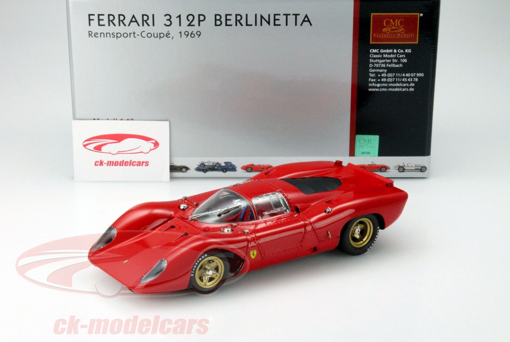 CMC 1:18 Ferrari 312P Berlinetta レーシングクーペ 年 1969 赤 M-096 モデル 車 M-096
