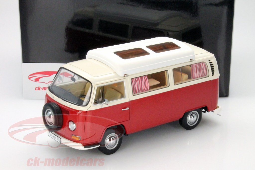 Schuco 1:18 Volkswagen VW T2a Camper Year 1967-1970 red / white ...