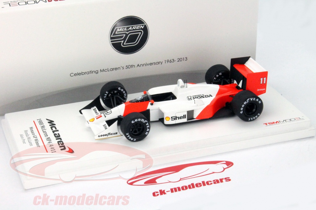 True Scale 1:43 A. Prost Honda McLaren MP4/4 #11 Monaco GP Winner Formula 1 1988 TSM134322 model ...