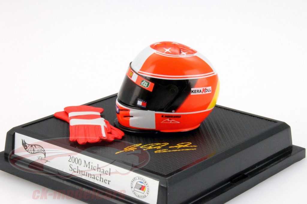 HotWheels 1:8 M. Schumacher Wereld Kampioen Formule 1 2000 Helm 26140 ...