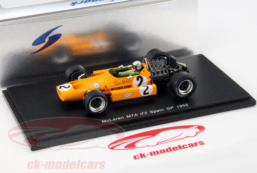 Spark 1:43 B. McLaren McLaren M7A #2 Spain GP Formula 1 1968 S3116 ...