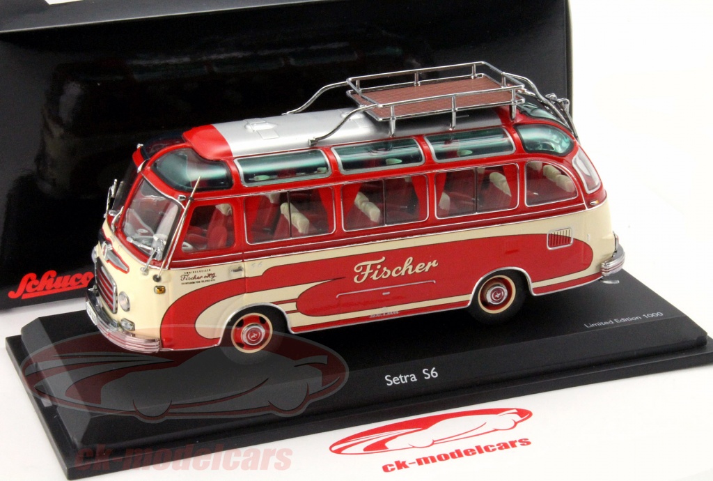 Schuco 1:43 Setra S6 Autobús Pescador rojo - crema blanco 450283700 ...