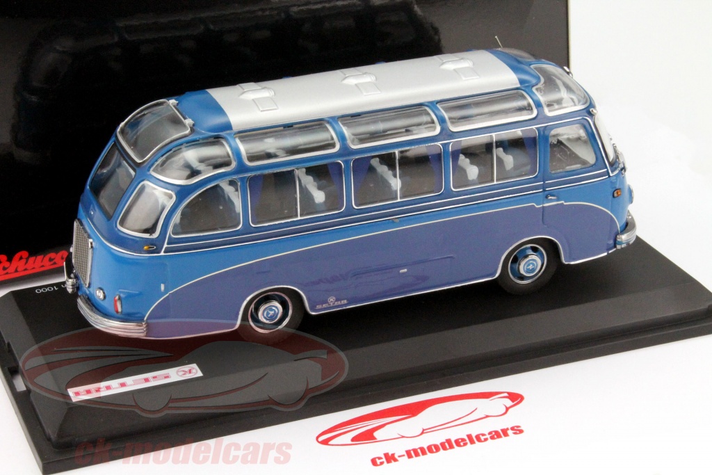 Schuco 1:43 Setra S6 Bus Genfer Salon 1955 hellblau / dunkelblau ...