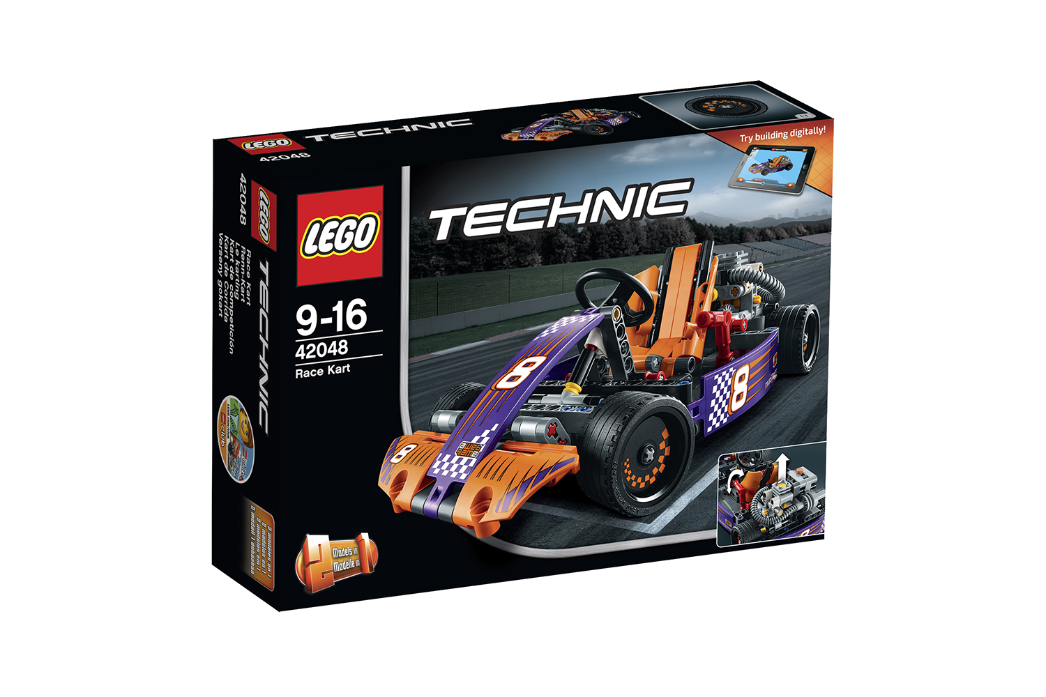 LEGO® Technic las carreras de kart #8 púrpura / naranja 42048 modelo ...