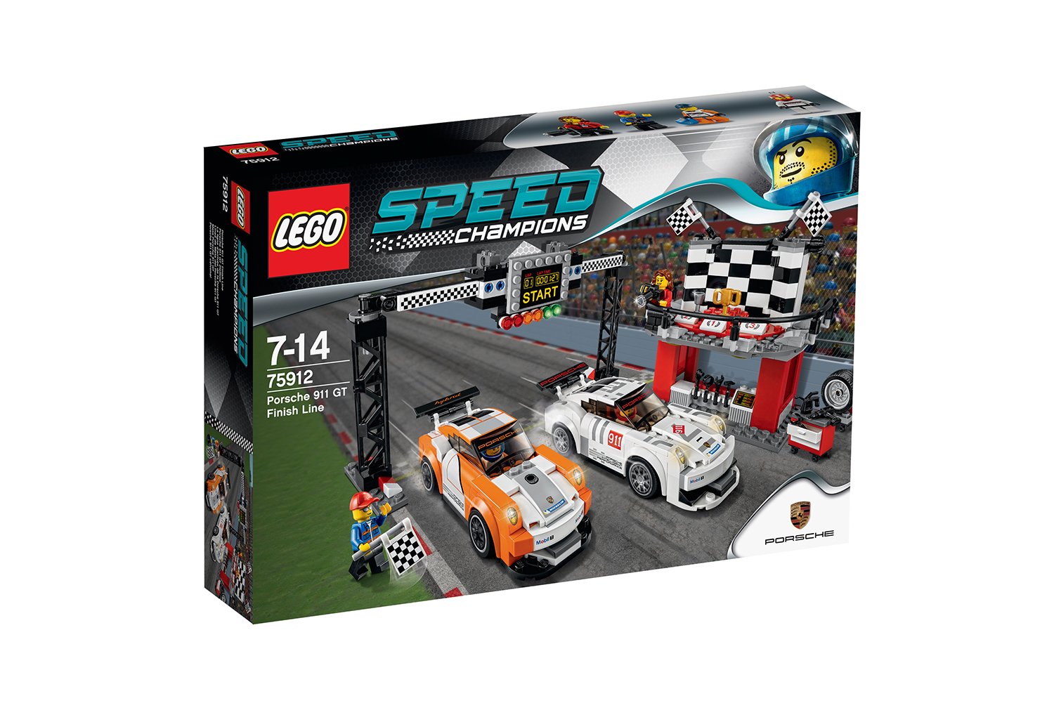 LEGO® Speed Champions Porsche 911 GT3 R Hybrid and GT3 RSR Finish Line ...