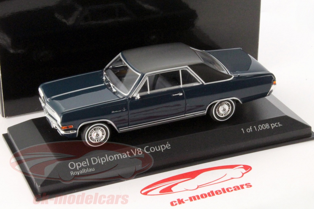 Minichamps 1:43 Opel Diplomat V8 Coupe Year 1965 royal dark blue ...