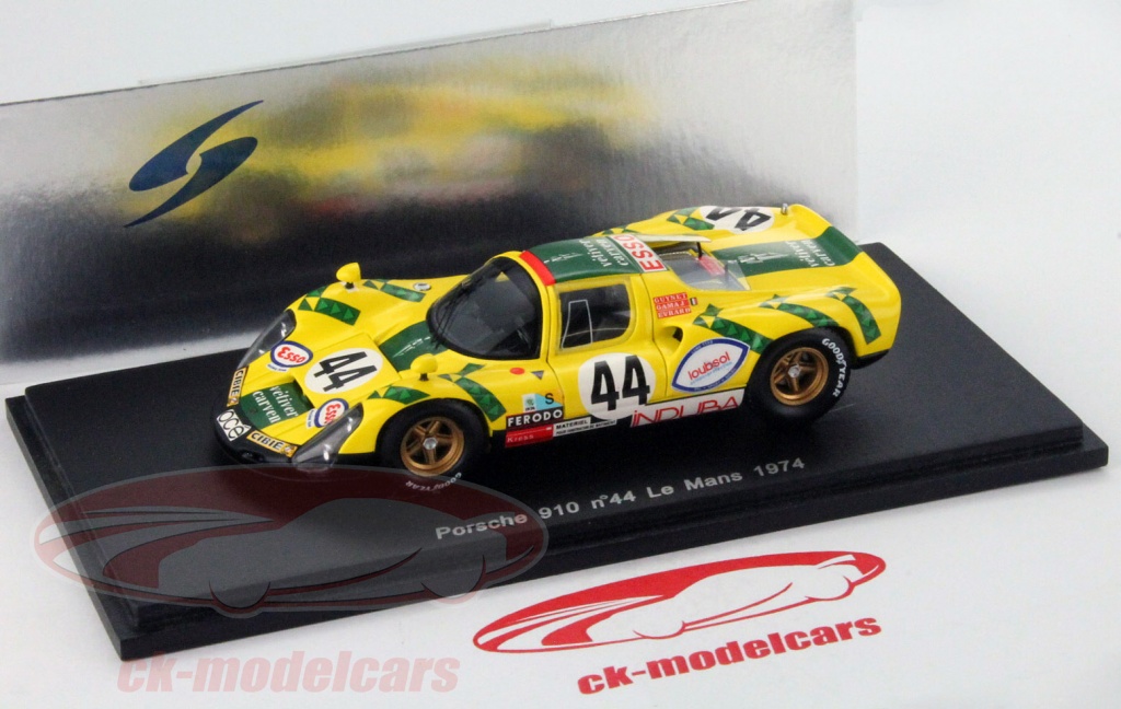 Spark 1:43 Porsche 910 #44 24 LeMans 1974 Cuynet, Evrard, Gama S3475 ...