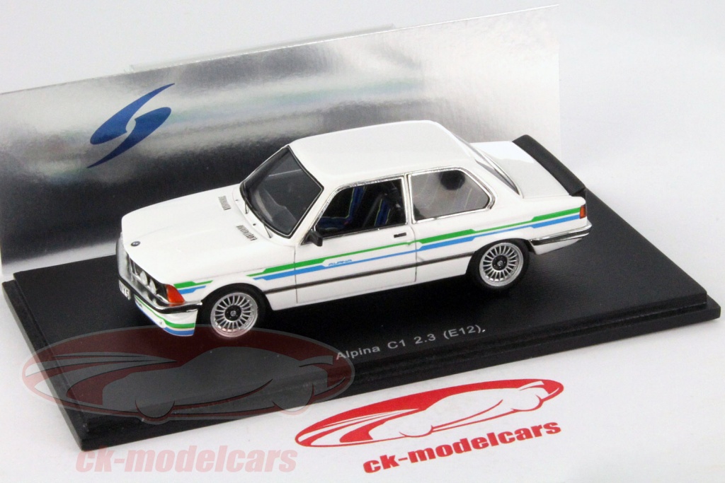 Spark 1:43 BMW Alpina C1 2.3 (E21) Baujahr 1975 weiß mit Alpina Streifen S2801 Modellauto S2801 ...