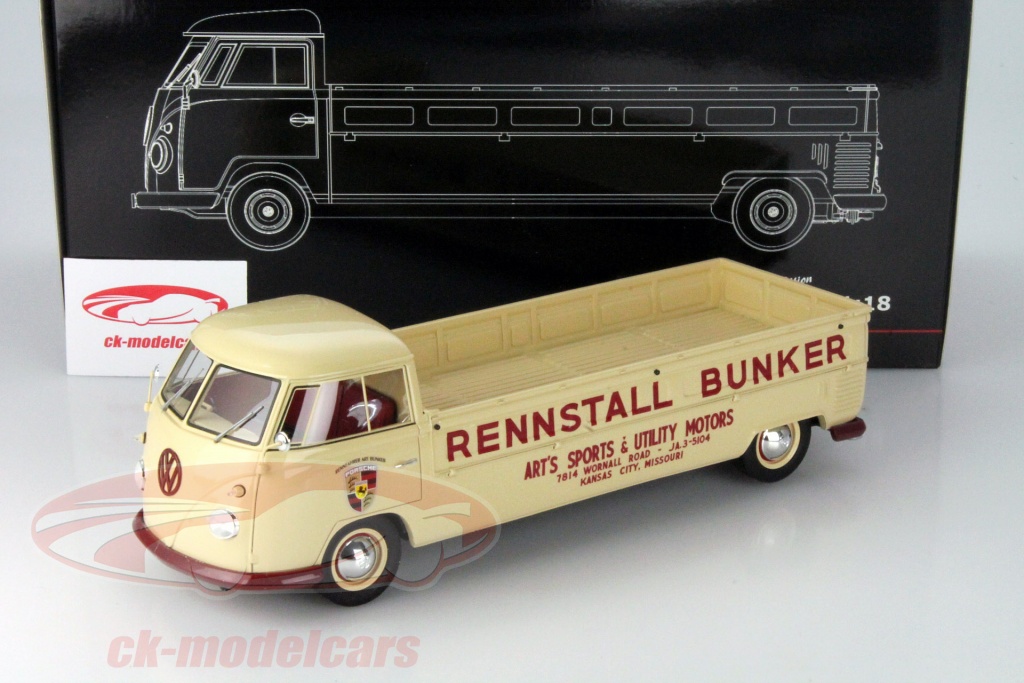 Premium Classixxs 1:18 Volkswagen VW T1 Langpritsche Rennstall Bunker ...