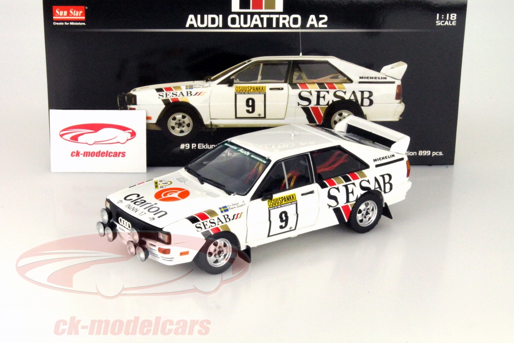 Sun Star Models 1:18 Audi Quattro A2 #9 1000 Lakes Rally 1983 Eklund ...
