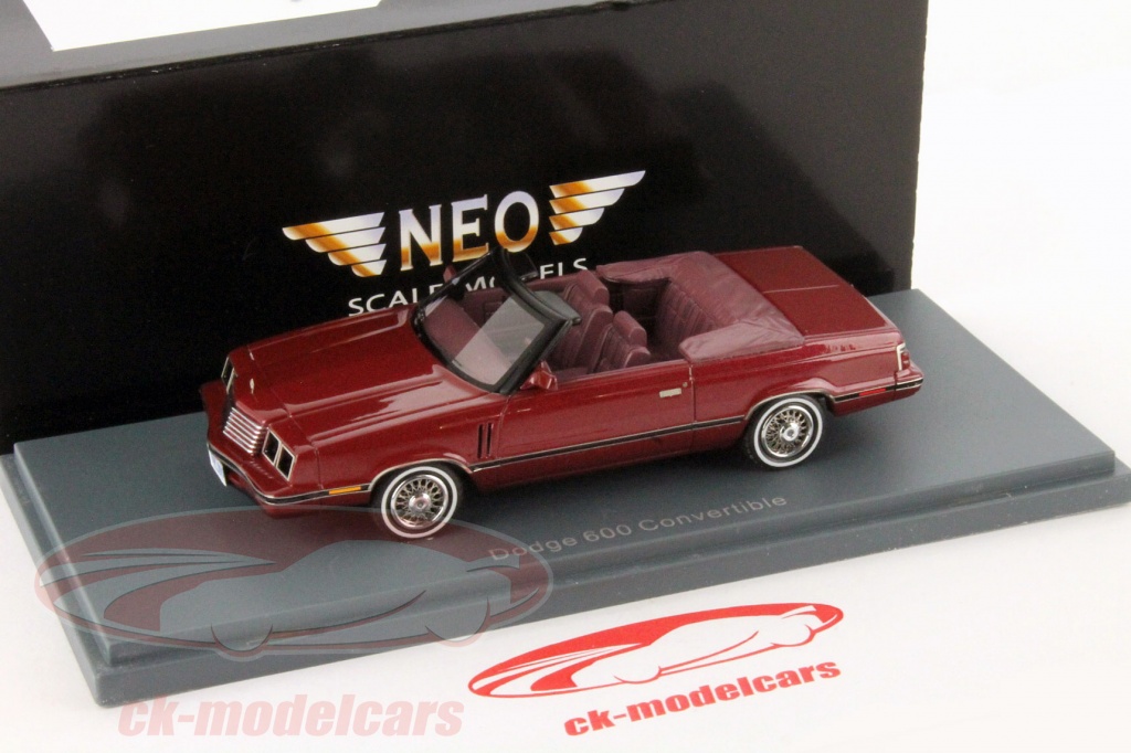 Neo 1:43 Dodge 600 Convertible Year 1984 red 44995 model car 44995 ...