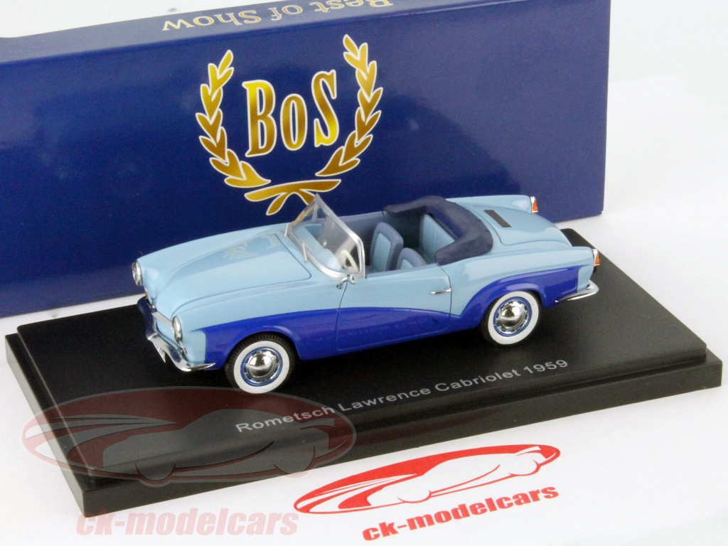 BoS-Models 1:43 Rometsch Lawrence Cabriolet Year 1959 light blue / dark ...
