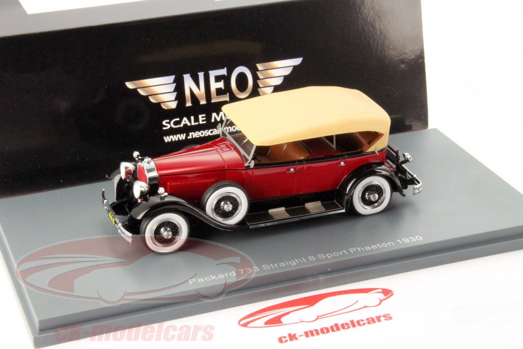 Neo 1:43 Packard 733 Straight 8 Sport Phaeton Year 1930 red / black ...