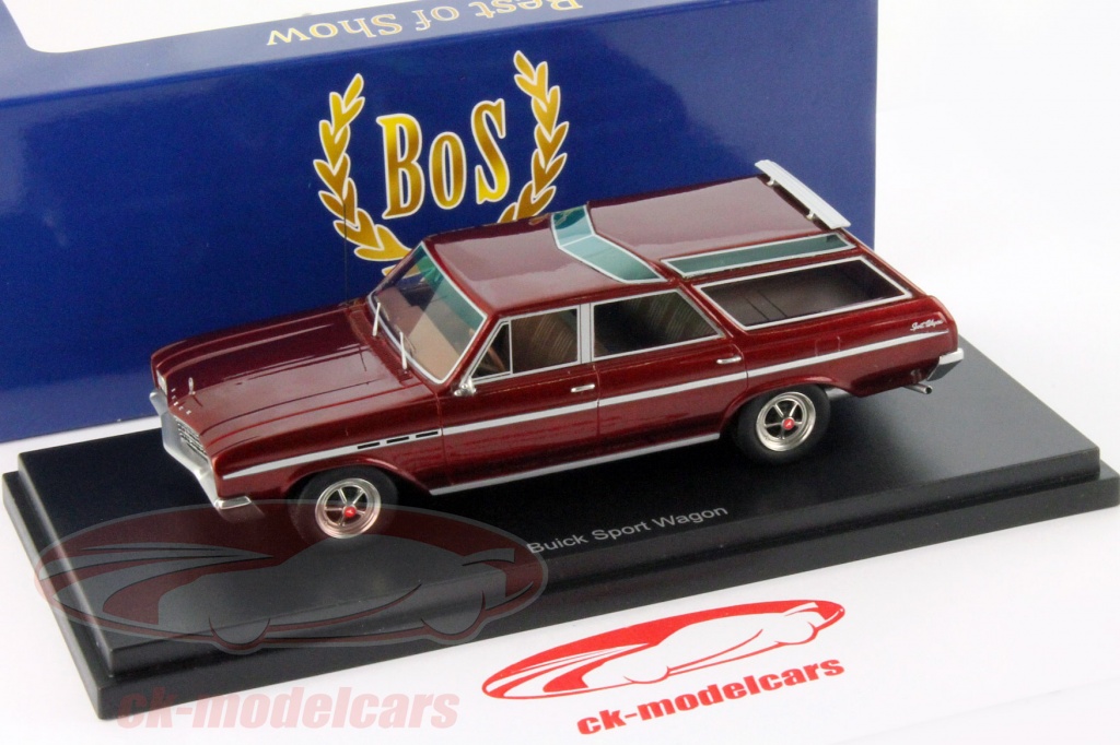 BoS-Models 1:43 Buick Sport Wagon Year 1965 dark red metallic BOS43360 ...