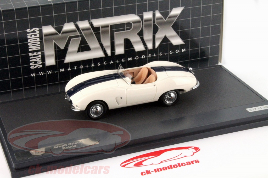 Matrix 1:43 Bristol Arnolt Bolide Year 1955 white / blue MX40204-011 ...