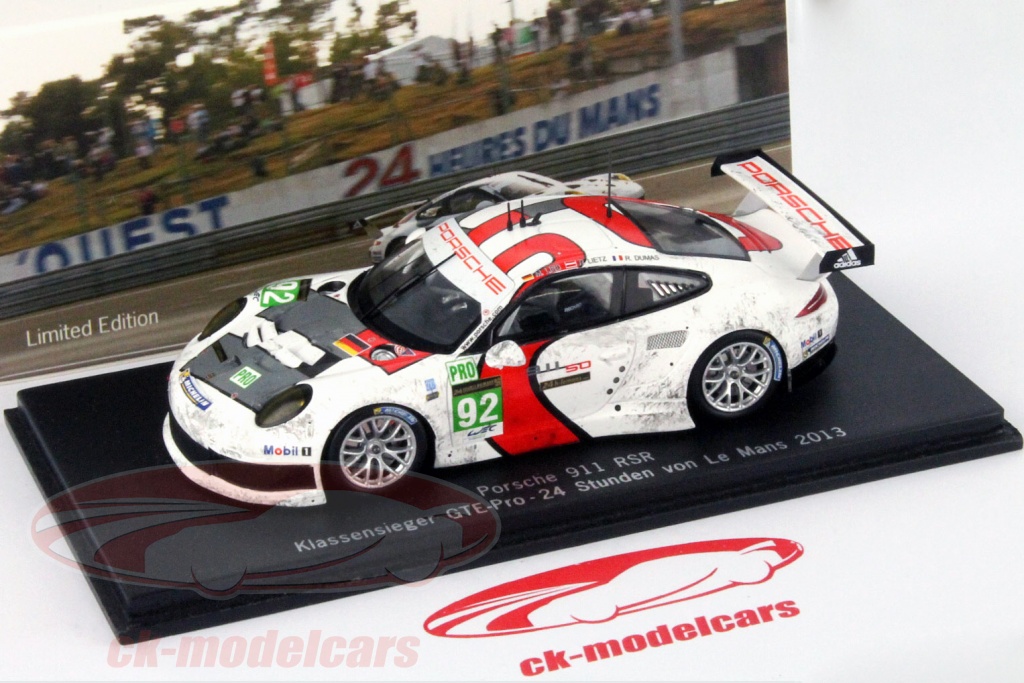 Spark 1:43 Porsche 911 RSR #92 24h LeMans 2013 Manthey Racing Dirty ...