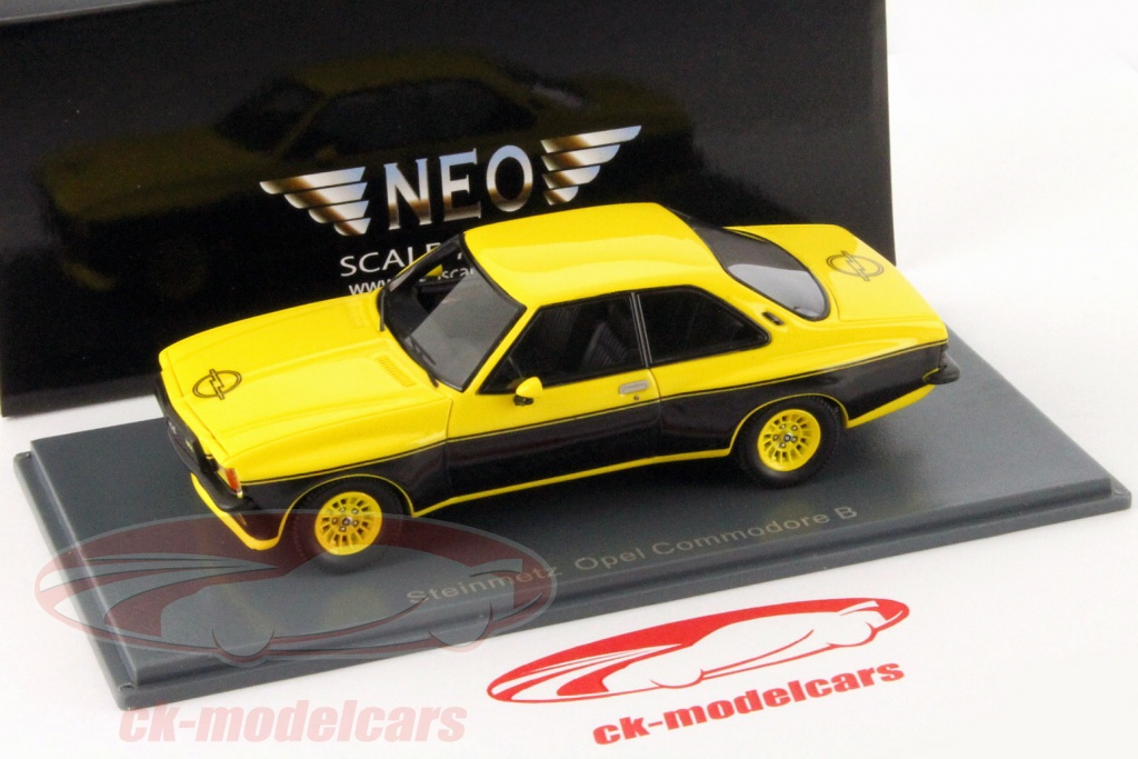 Neo 1:43 Opel Commodore B Steinmetz yellow / black NEO46115 model car ...