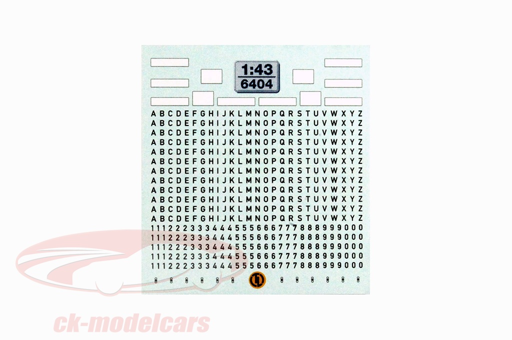 1:43 License plate for Individual labeling for Model Cars in the Scale ...