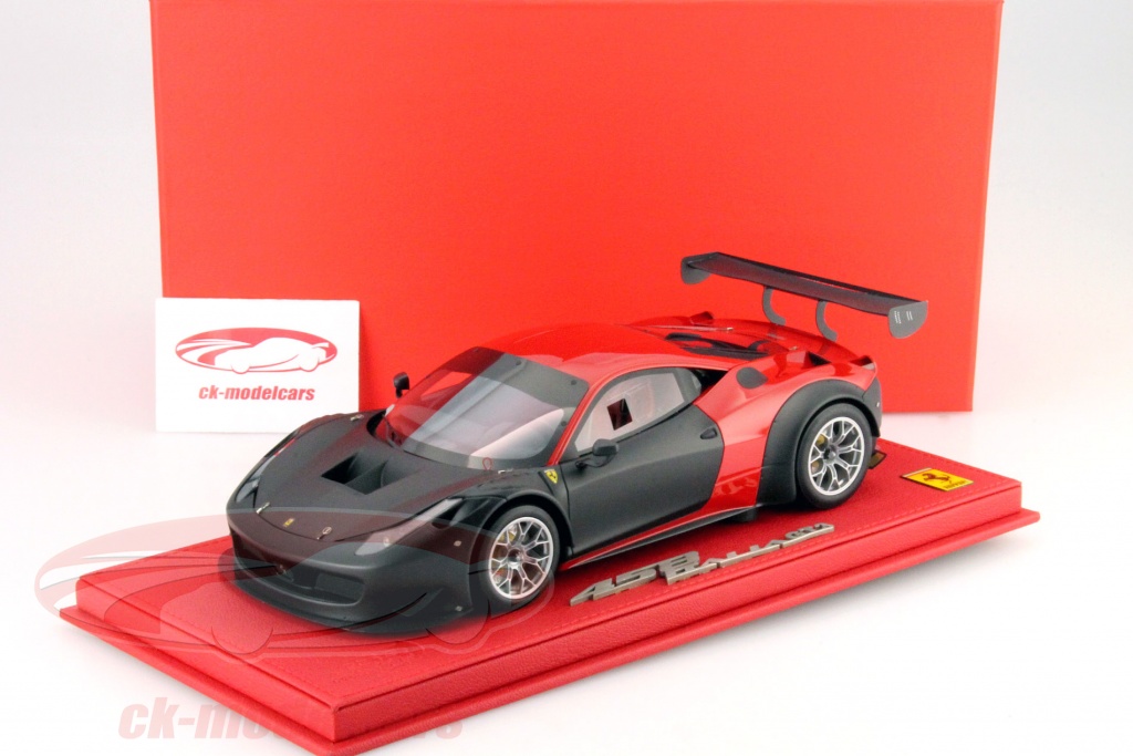 BBR Models 1:18 Ferrari 458 Italia GT3 Test Adria 赤 / マット 黒 P1862V モデル ...