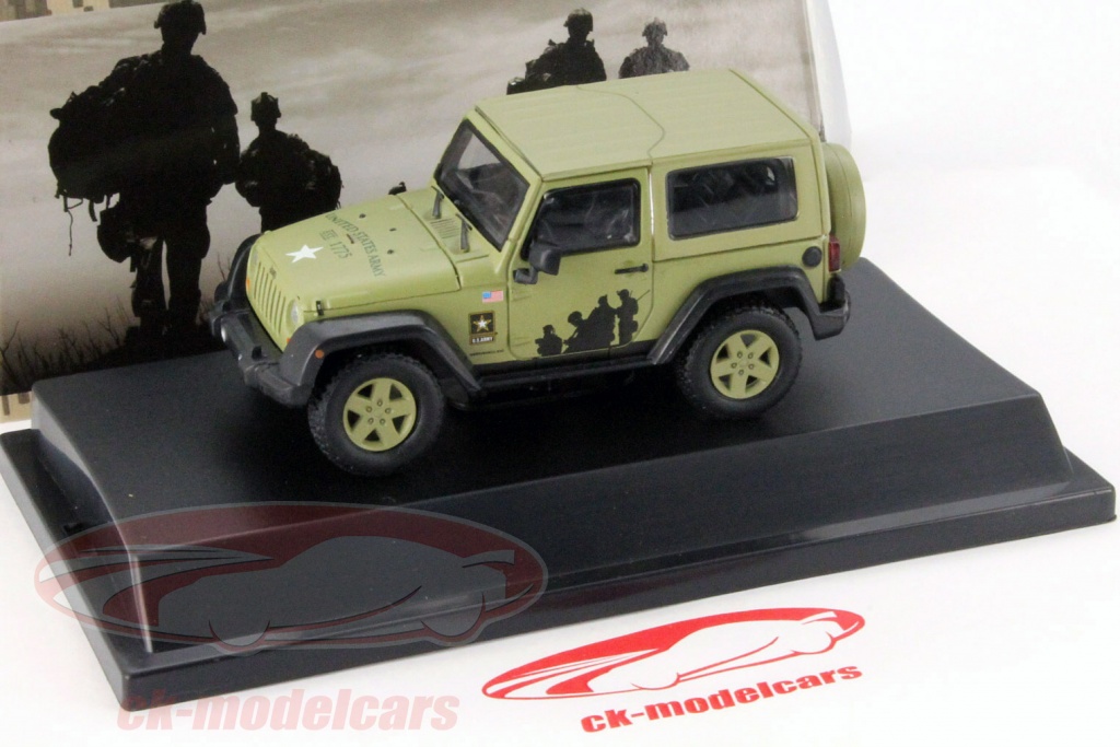 Greenlight 1:43 Jeep Wrangler Year 2012 U.S. Army lime 86042 model car ...