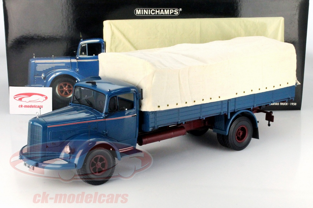 Minichamps 1:18 Mercedes-Benz L 6600 Toile Camion + Remorque Fixé Année de construction 1950 ...