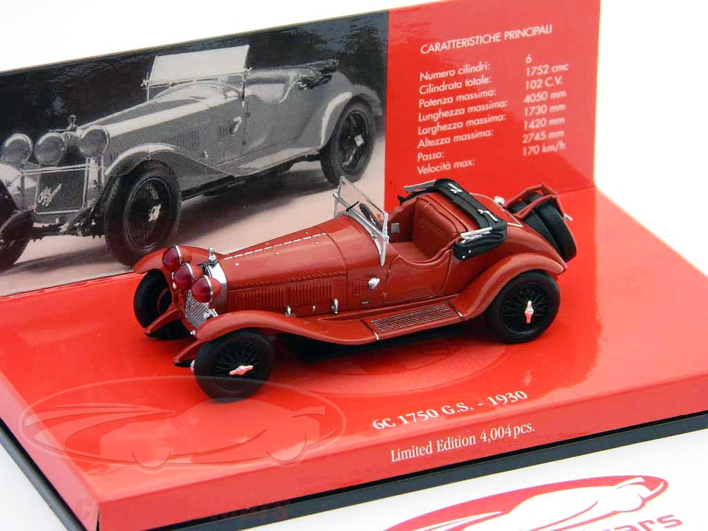 Minichamps 1:43 Alfa Romeo 6C 1750 G.S. 1930 red/rot 403 120433 model ...