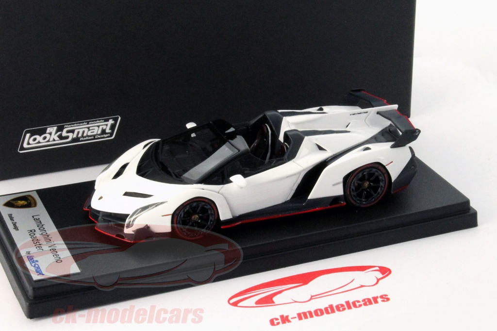 LookSmart 1:43 Lamborghini Veneno Roadster white / matt black LS429F ...