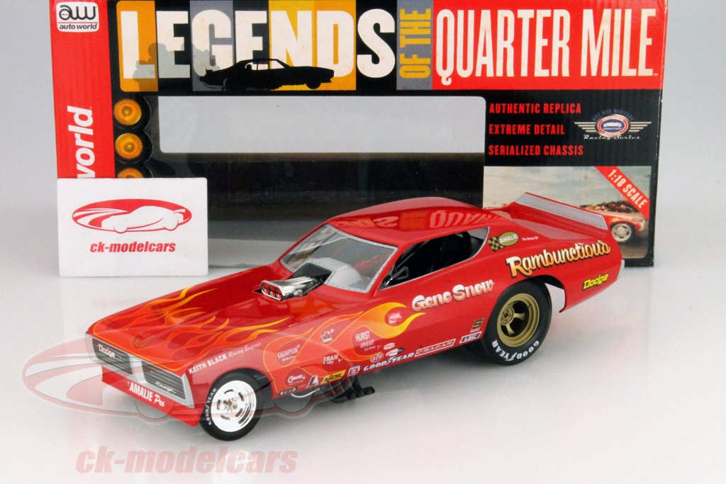 AutoWorld 1:18 Dodge Charger NHRA Funny Car 1971 Rambunctious red ...