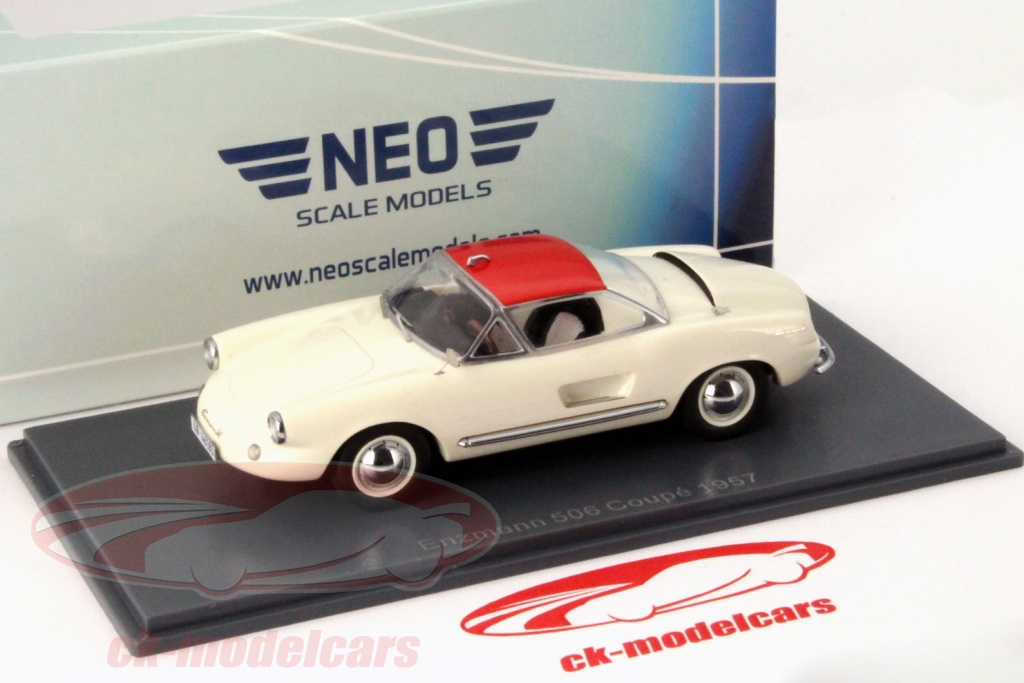 Neo 1:43 Enzmann 506 Coupe Year 1957 white / red NEO46185 model car ...