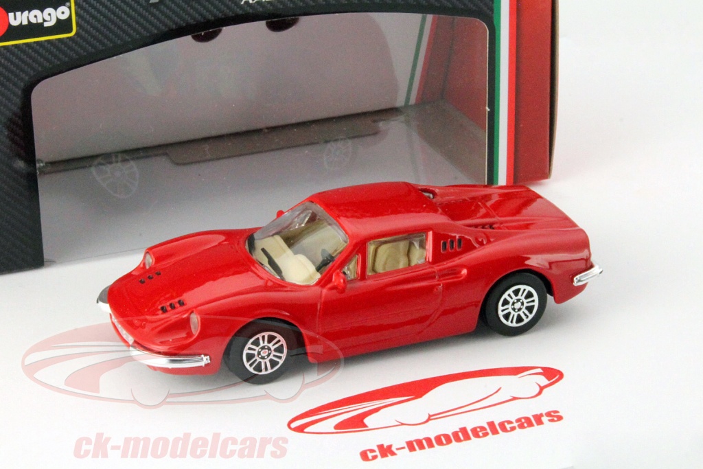 Bburago 1:43 Ferrari Dino 246 GT rot 18-31105 Modellauto 18-31105 4893993360000