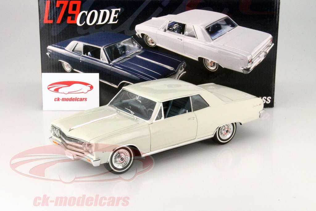 GMP 1:18 Chevrolet Chevelle Malibu SS Code L79 year 1965 ermine white ...