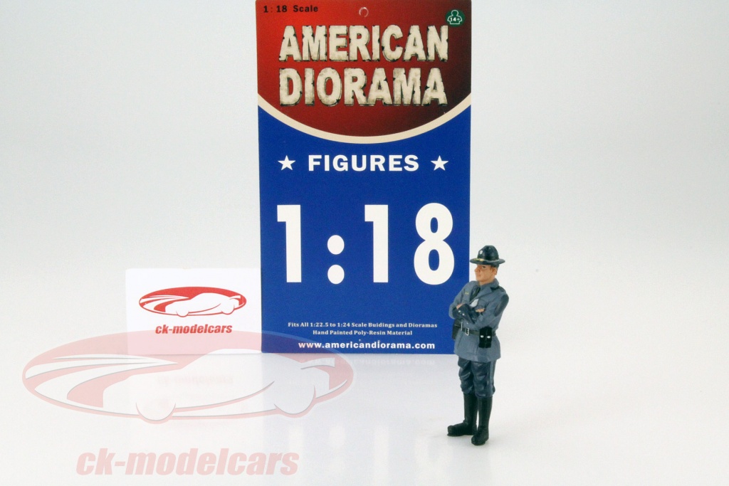 American Diorama 1:18 State Trooper Tim Figure AD-16108 model car AD ...