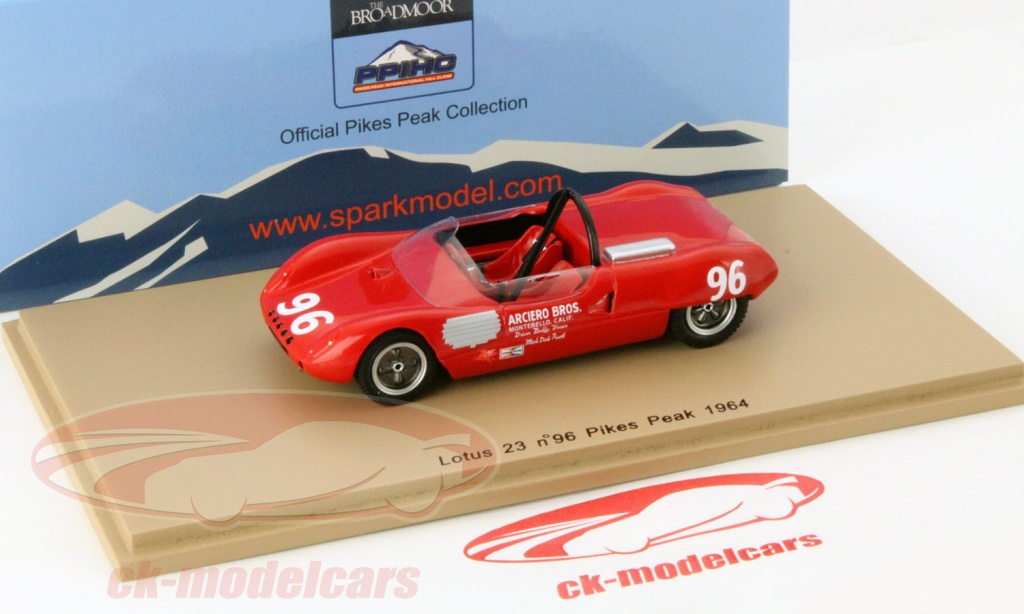 Spark 1:43 Lotus 23 #96 Pikes Peak 1964 Unser PP003 model car PP003 ...