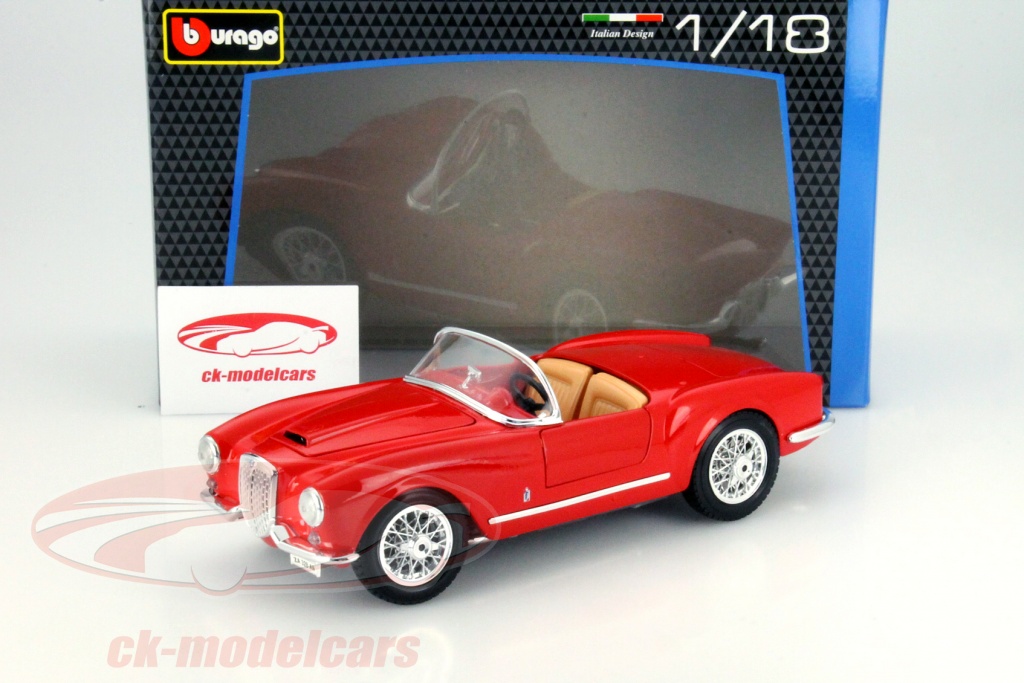 Bburago 1:18 Lancia Aurelia B24 Spyder Year 1955 red 18-12049 model car 18-12049 4893993120482