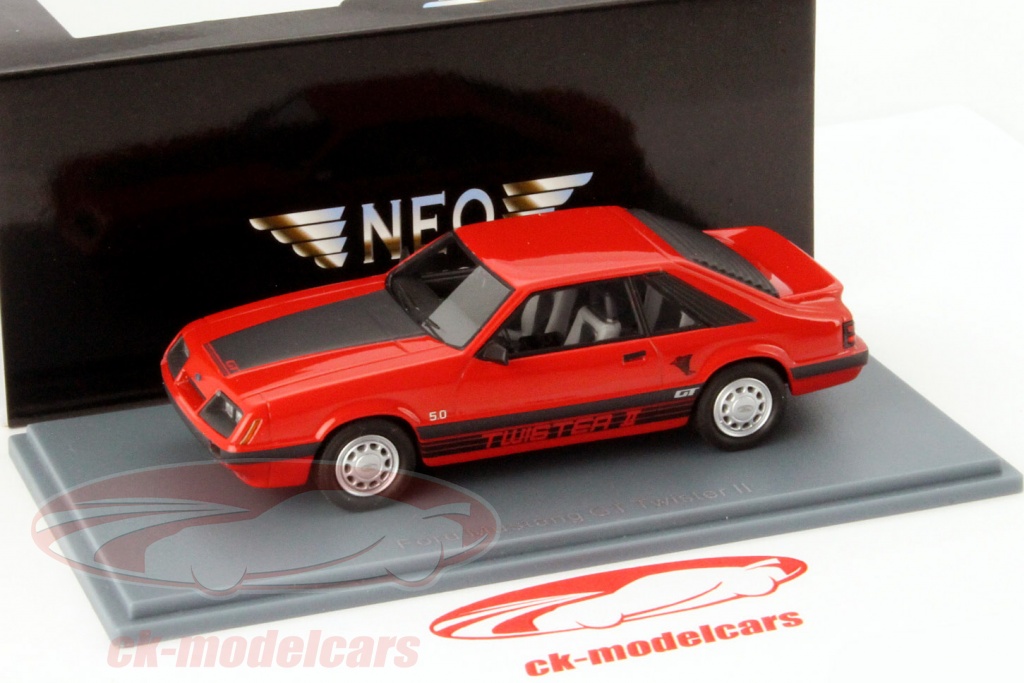 Neo 1:43 Ford Mustang GT Twister II red / black NEO45975 model car ...