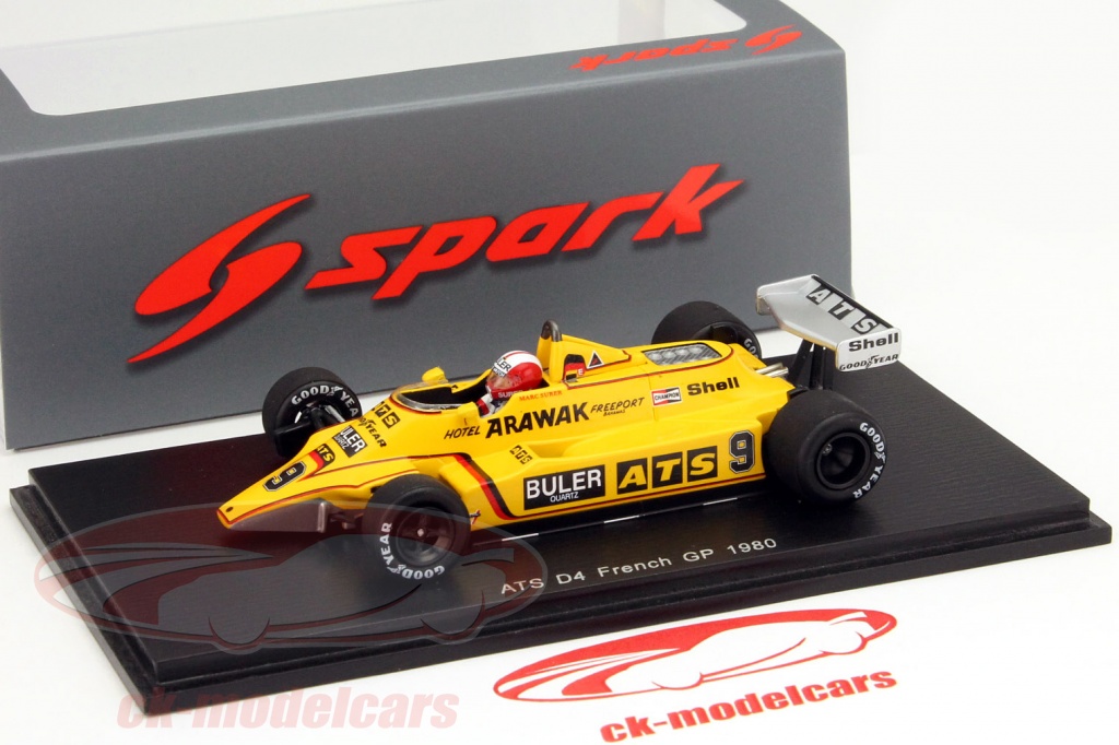 Spark 1:43 Marc Surer ATS D4 #9 Français GP Formule 1 1980 S4365 modèle ...