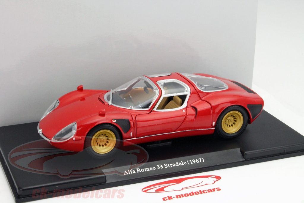Leo Models 1:24 Alfa Romeo 33 Stradale Year 1967 red CK920083 model car ...