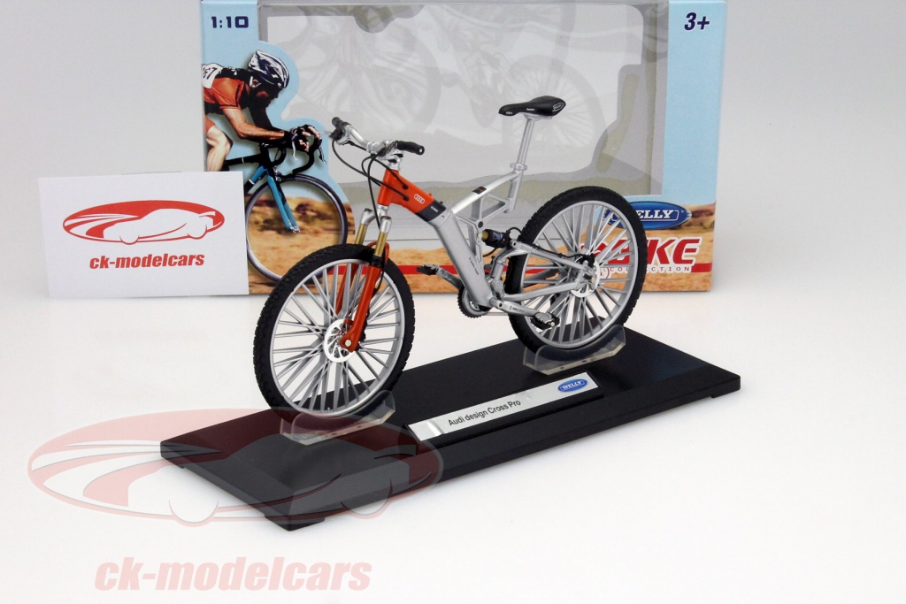 Welly 1:10 Bicicleta Audi Design Cross Pro plata / naranja 62576 modelo ...