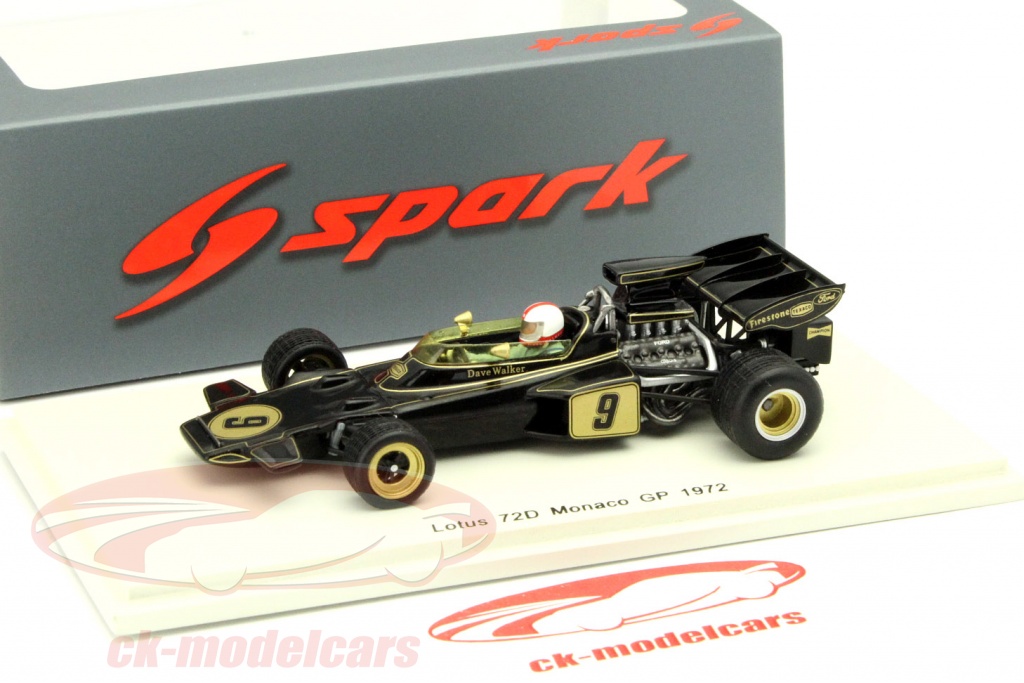 Spark 1:43 Dave Walker Lotus 72D #6 Monaco GP Formula 1 1972 S4283 ...