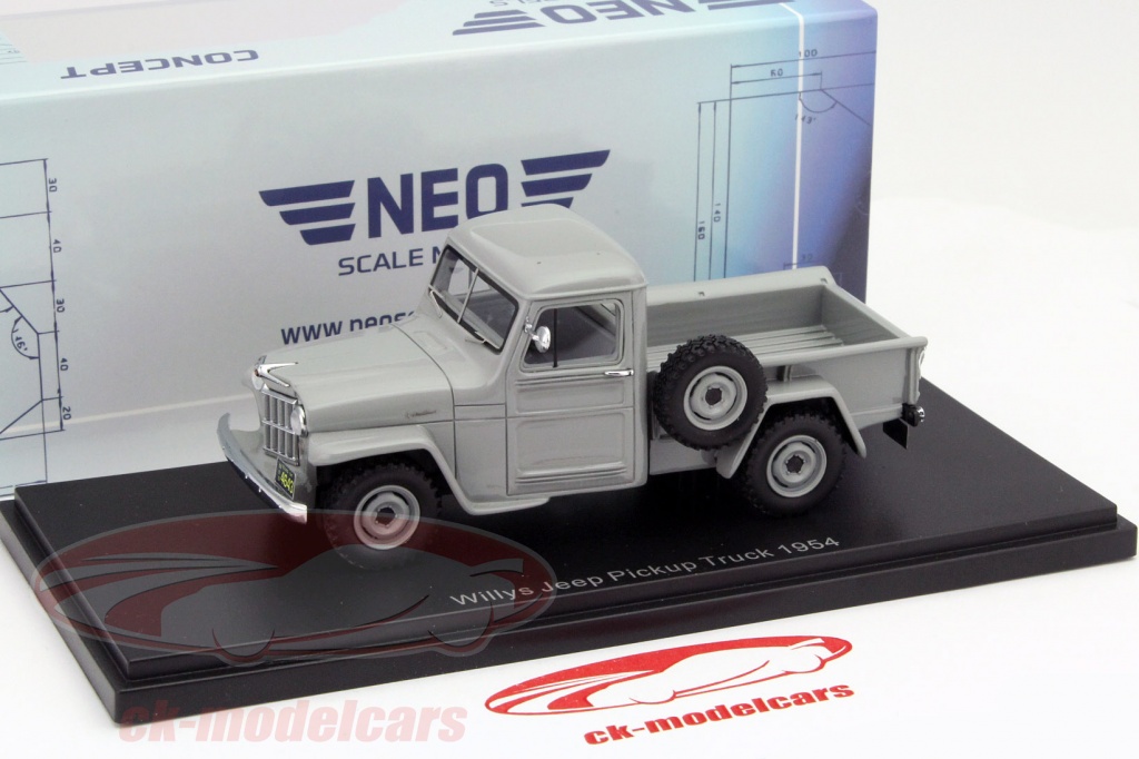 Neo 1:43 Jeep Willys PickUp Truck Année 1954 gris NEO44643 modèle ...