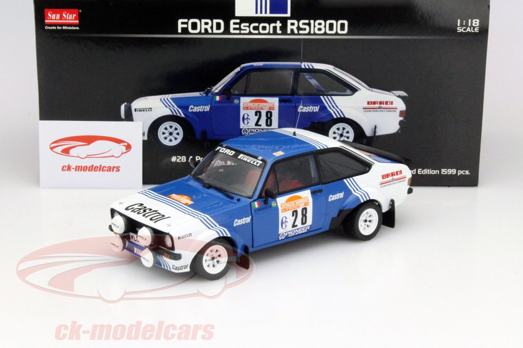 Sun Star Models 1:18 Ford Escort RS1800 #28 Rally San Remo 1981 4456 ...