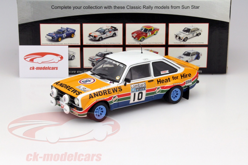 Sun Star Models 1:18 Ford Escort RS1800 #10 Winner Rally Lombard RAC ...