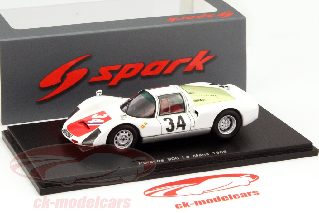 Spark 1:43 Porsche 906 #34 24h LeMans 1966 Auguste Veuillet S4490 model ...